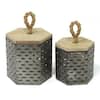 HomeRoots Victoria Rustic Farmhouse Decorative Metal Canisters (Set of ...