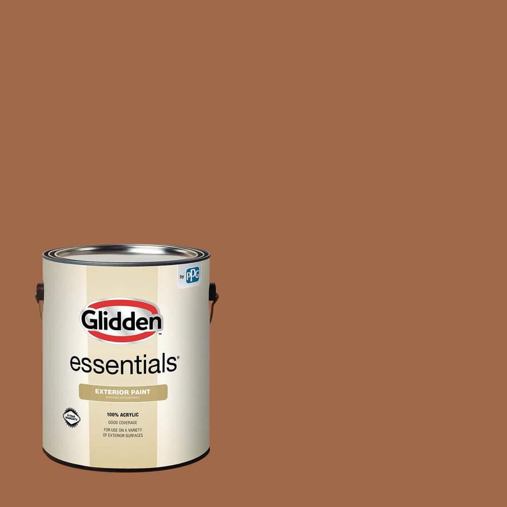 Glidden Essentials 1 gal. PPG1069-6 Foxfire Brown Flat Exterior Paint ...
