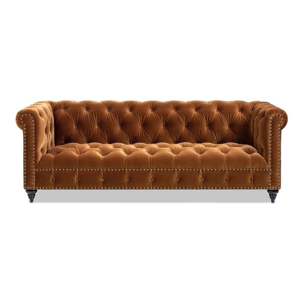 Jennifer Taylor Alto 88 in. Rolled Arm Performance Velvet Tufted ...