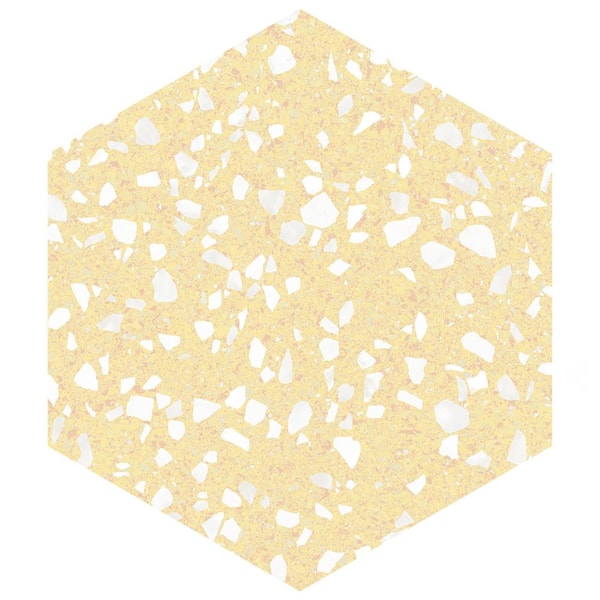 Merola Tile Venice Hex Yellow 8 in. x 8 in. Porcelain Floor and Wall ...
