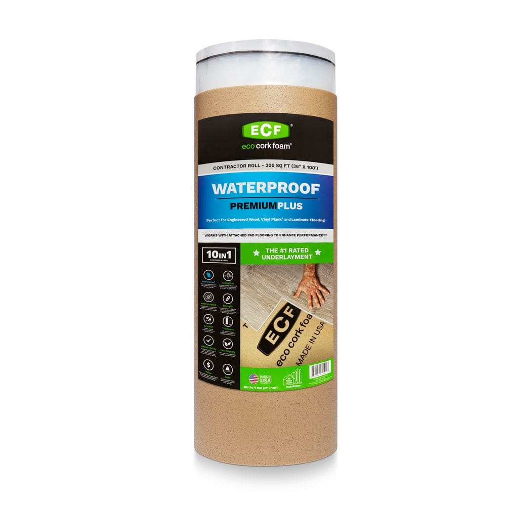 Eco Cork Foam 300 sq. ft. 3 ft. x 100 ft. x3.2mm Waterproof Premium ...