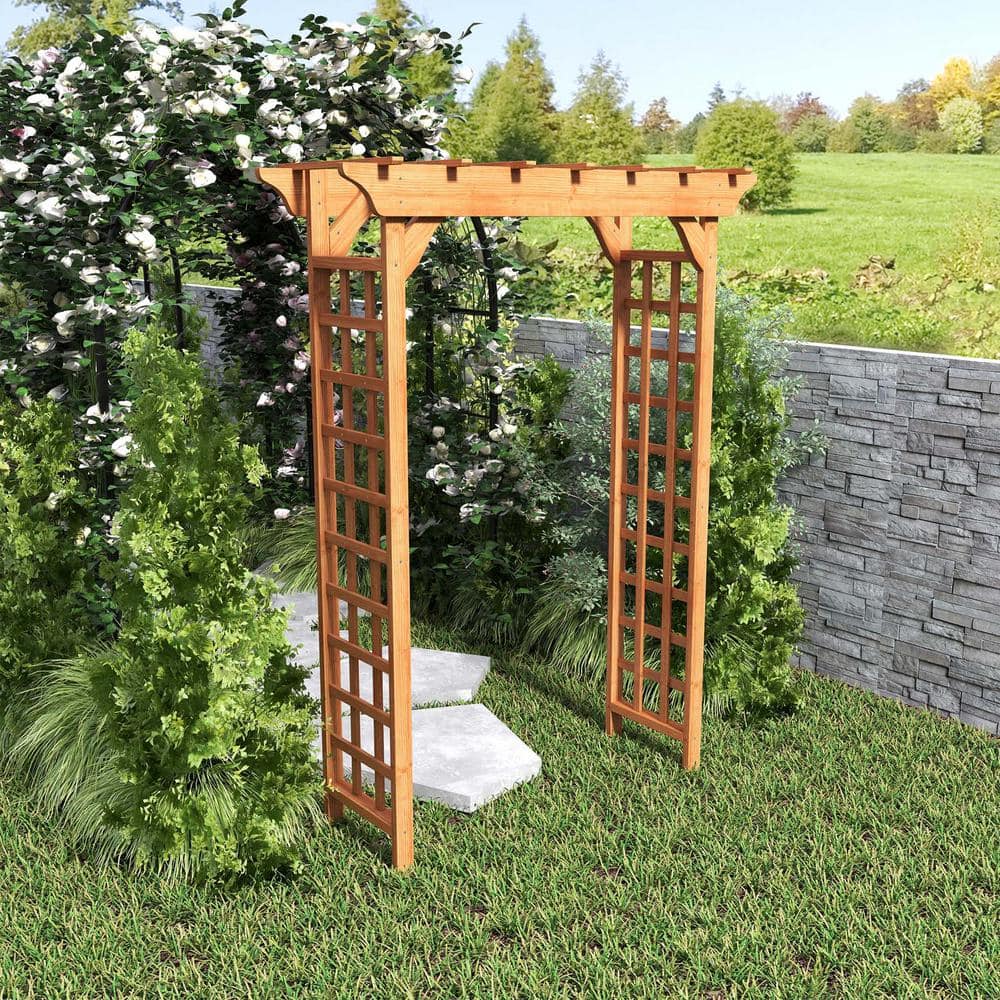 85 in. x 63 in. Wooden Arbor, Wedding Arch for Ceremony, Wood Trellis ...