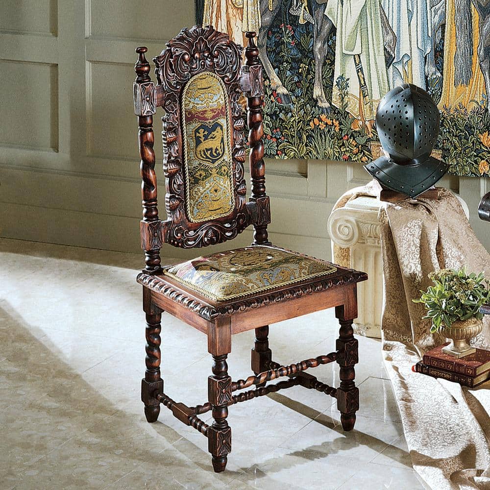 Design Toscano Charles II Walnut Mahogany Side Chair (Set of 2) AF22025 ...
