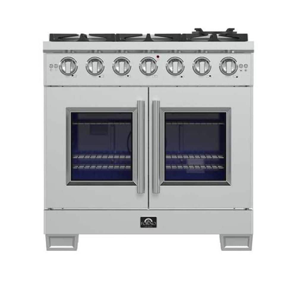 Forno Capriasca 36 in. Freestanding French Door Single Oven Gas Range 6 ...