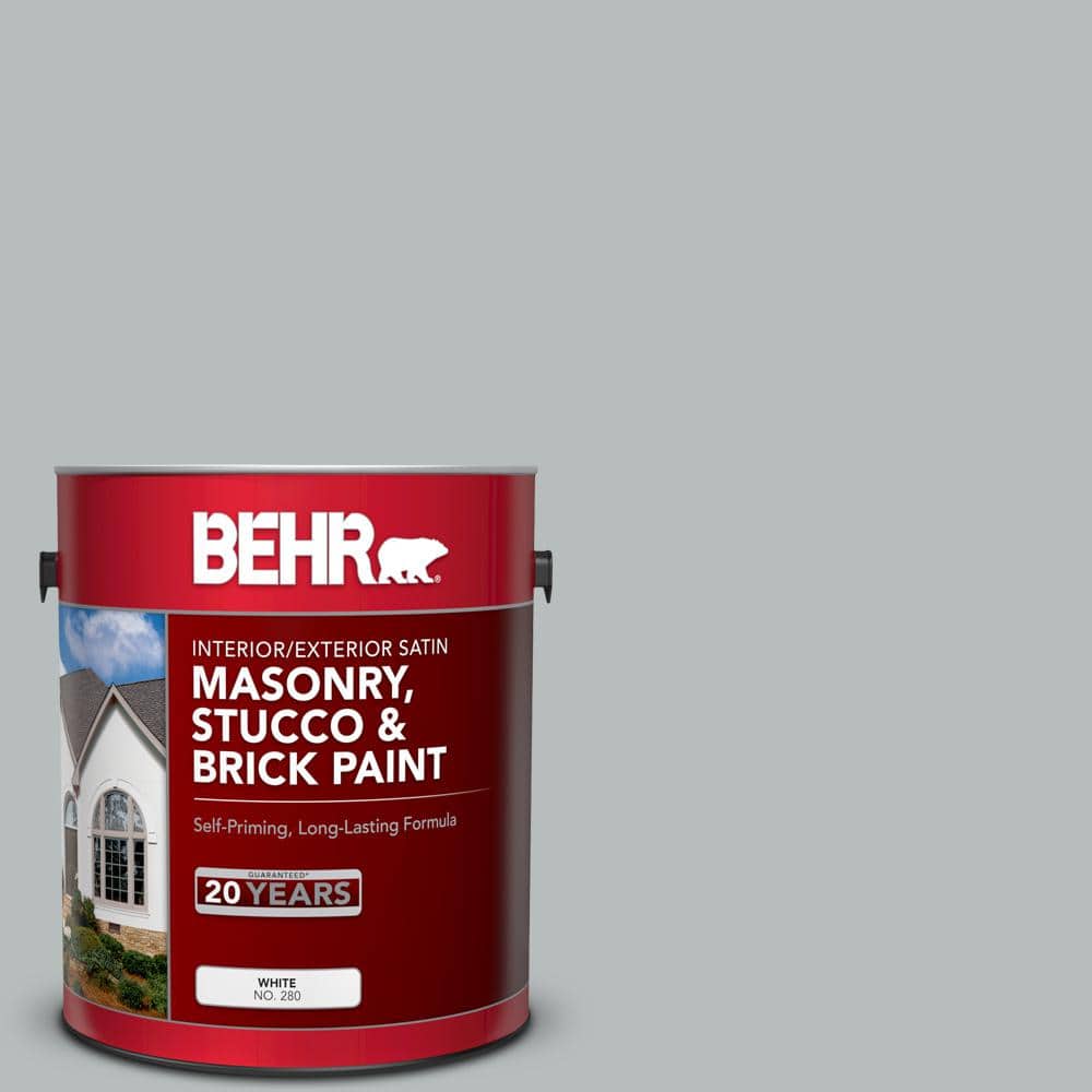 BEHR 1 gal. #PPU18-05 French Silver Satin Interior/Exterior Masonry ...