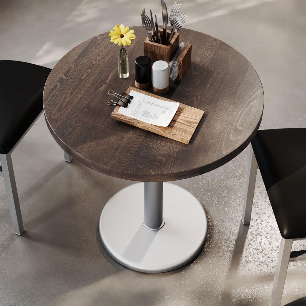 Carnegy Avenue Bennett Contemporary Dark Brown Top/Silver Base Wood 30 ...