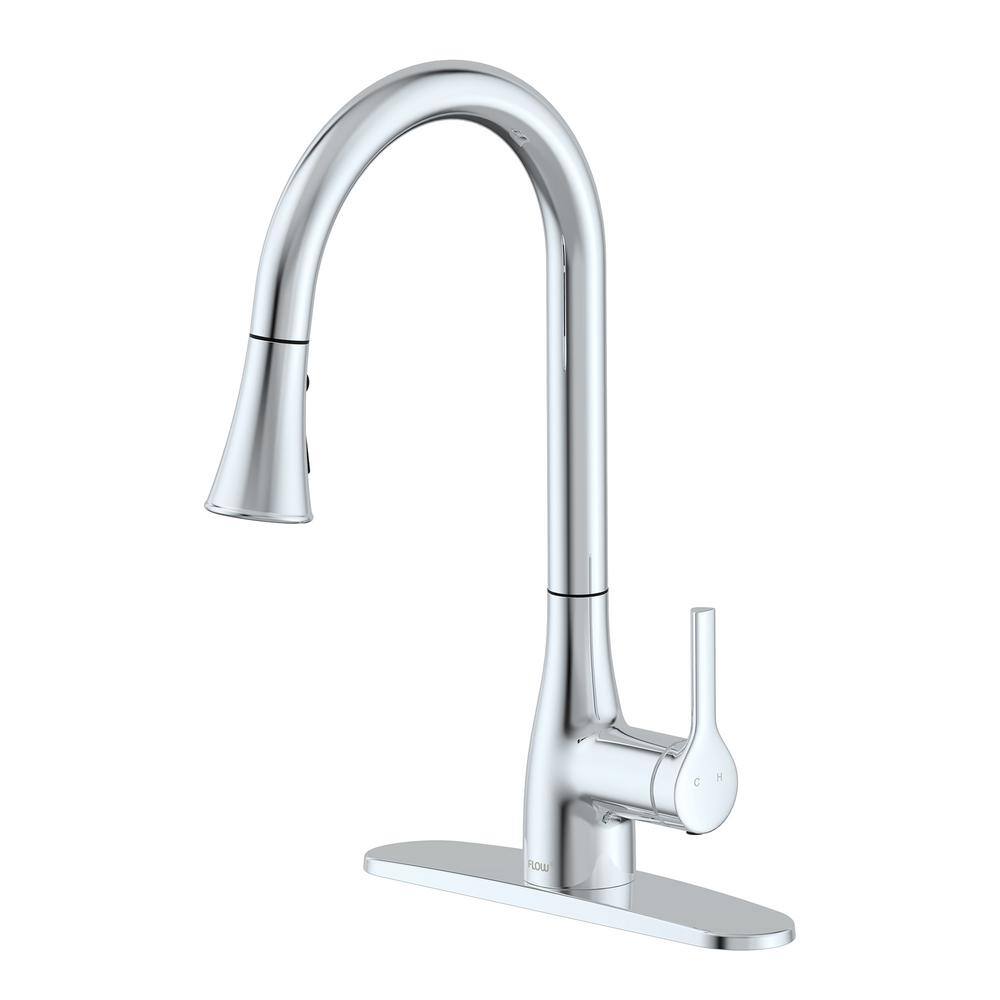 FLOW Classic Series Single-Handle Standard Kitchen Faucet in Chrome ...
