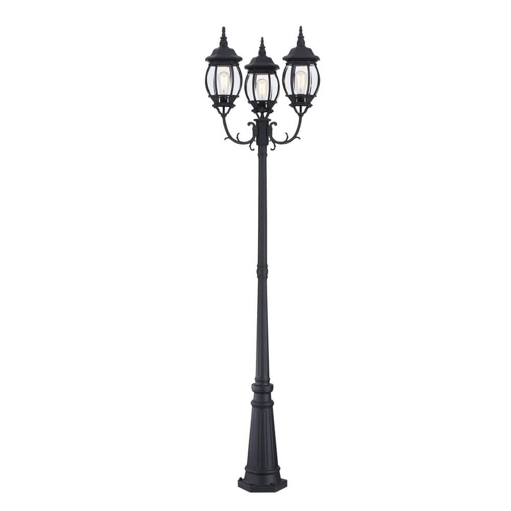 Faymart lighting 94"in 3-Light Matte Black Metal Outdoor weather ...