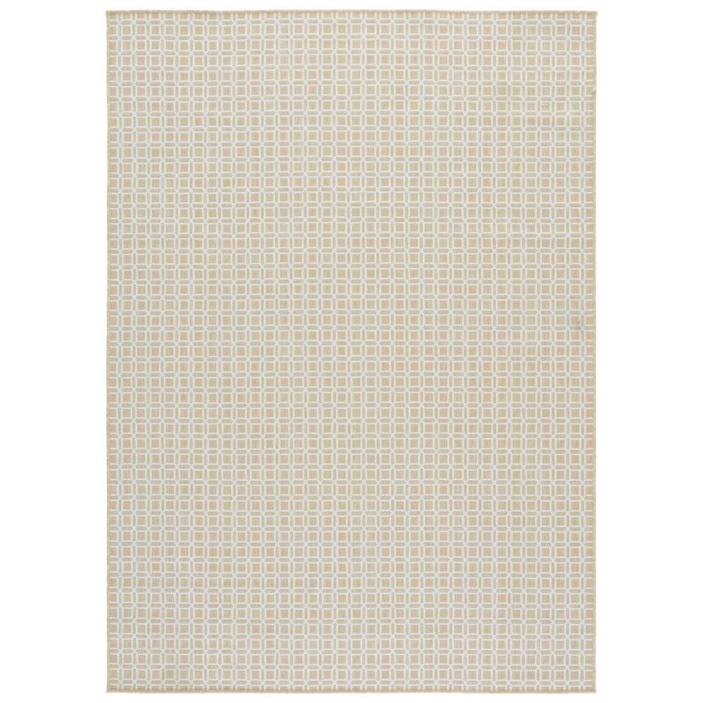 SAFAVIEH Terrace Beige/Ivory 8 ft. x 10 ft. Geometric Jewel Indoor ...
