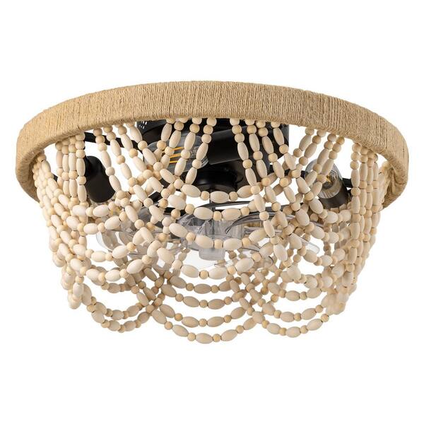 WDETR 20 in. Indoor White Farmhouse Boho Caged Ceiling Fan with Light ...