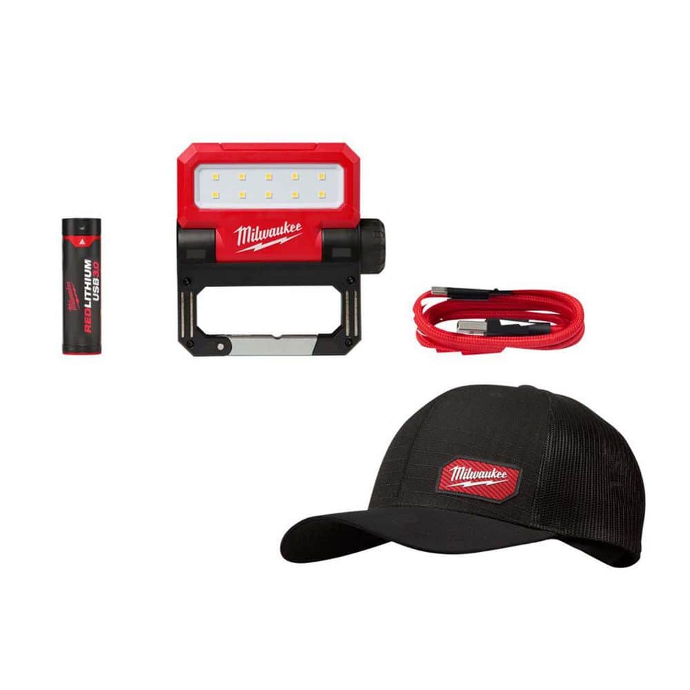 Milwaukee 550 Lumens LED REDLITHIUM USB Pivoting Flood Light with ...