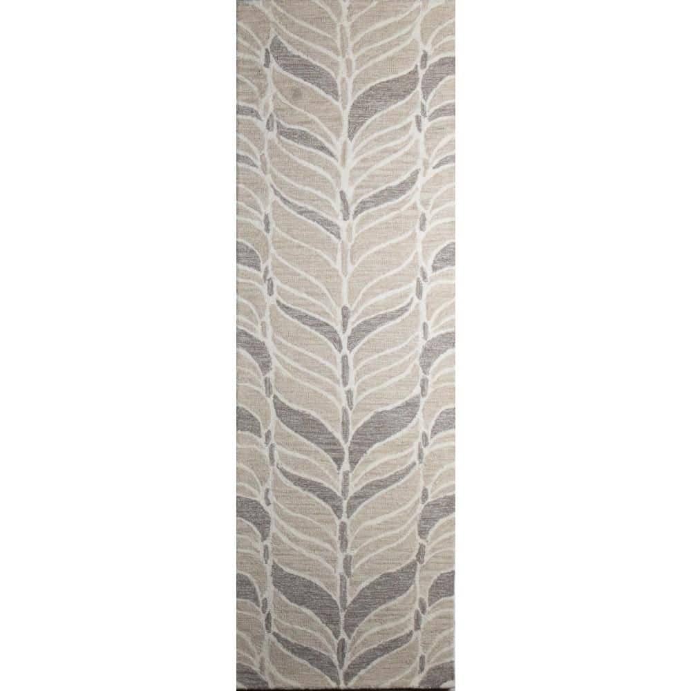 BASHIAN Valencia Beige 3 ft. x 8 ft. (2 ft. 6 in. x 8 ft.) Floral ...