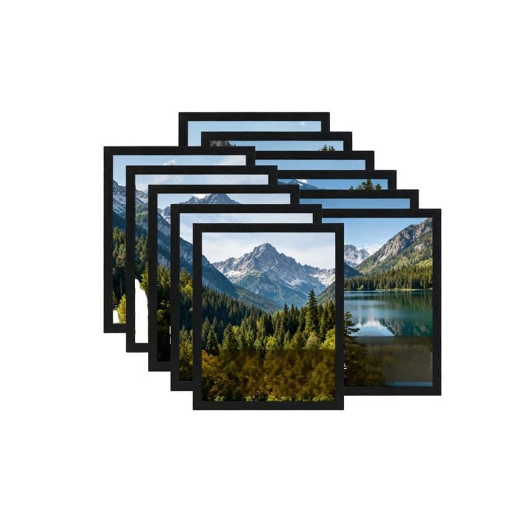 12 Pack 8 in. x 10 in. Black Wood Collage Frame for Wall HDF4J6XXDF ...