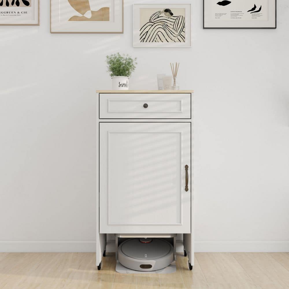 Otryad Robot Vacuum Stand Cabinet with Wheels, Sweeping Robot Storage ...