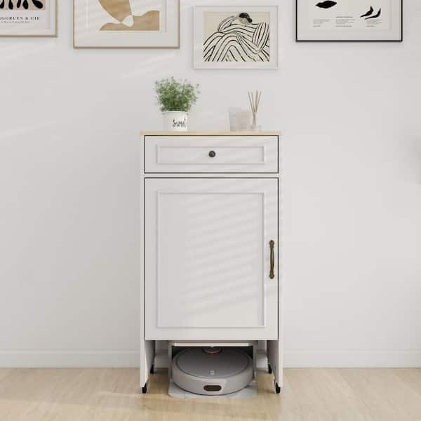 Otryad Robot Vacuum Stand Cabinet with Wheels, Sweeping Robot Storage ...