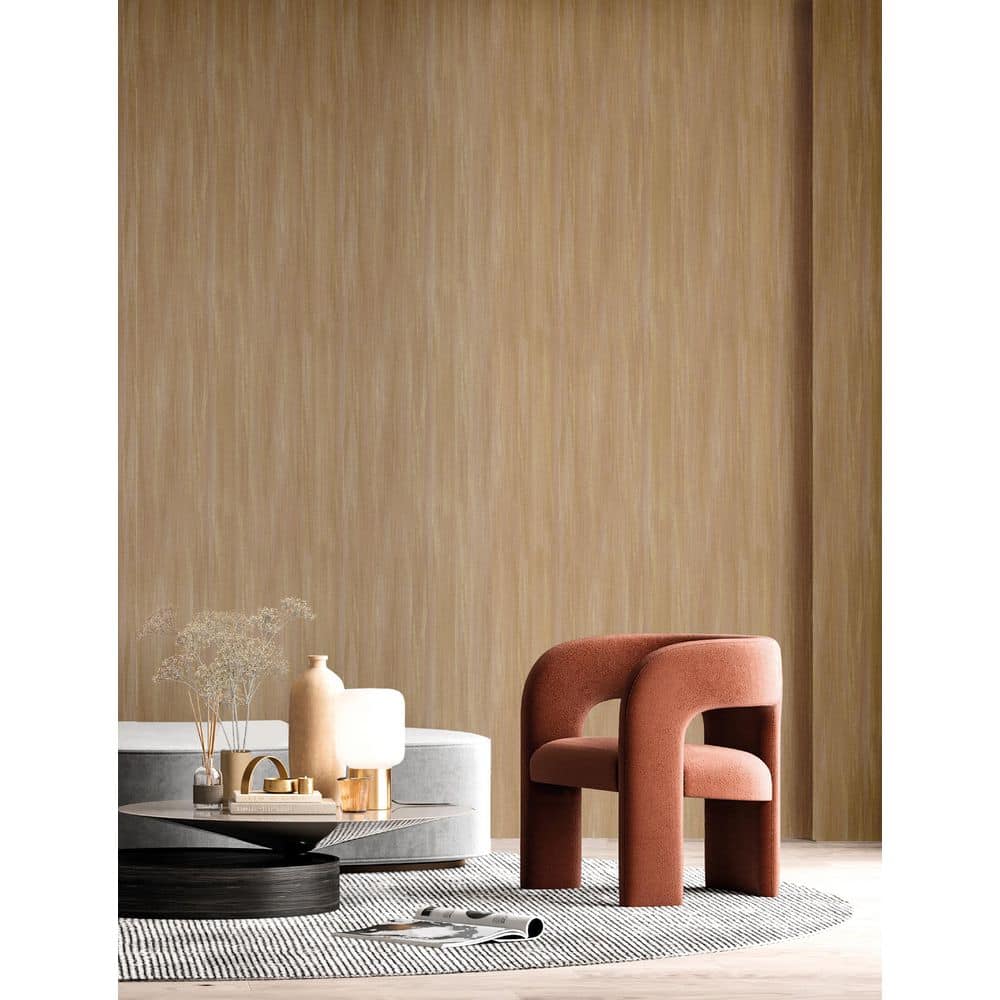 Synergy Collection Brown Stripe Texture Matte Finish Vinyl on Non-woven ...