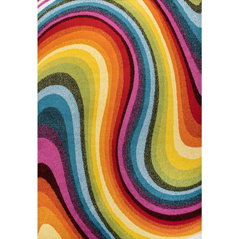 JONATHAN Y Flow Abstract Swirl Red/Yellow/Blue 8 ft. x 10 ft. Area Rug ...