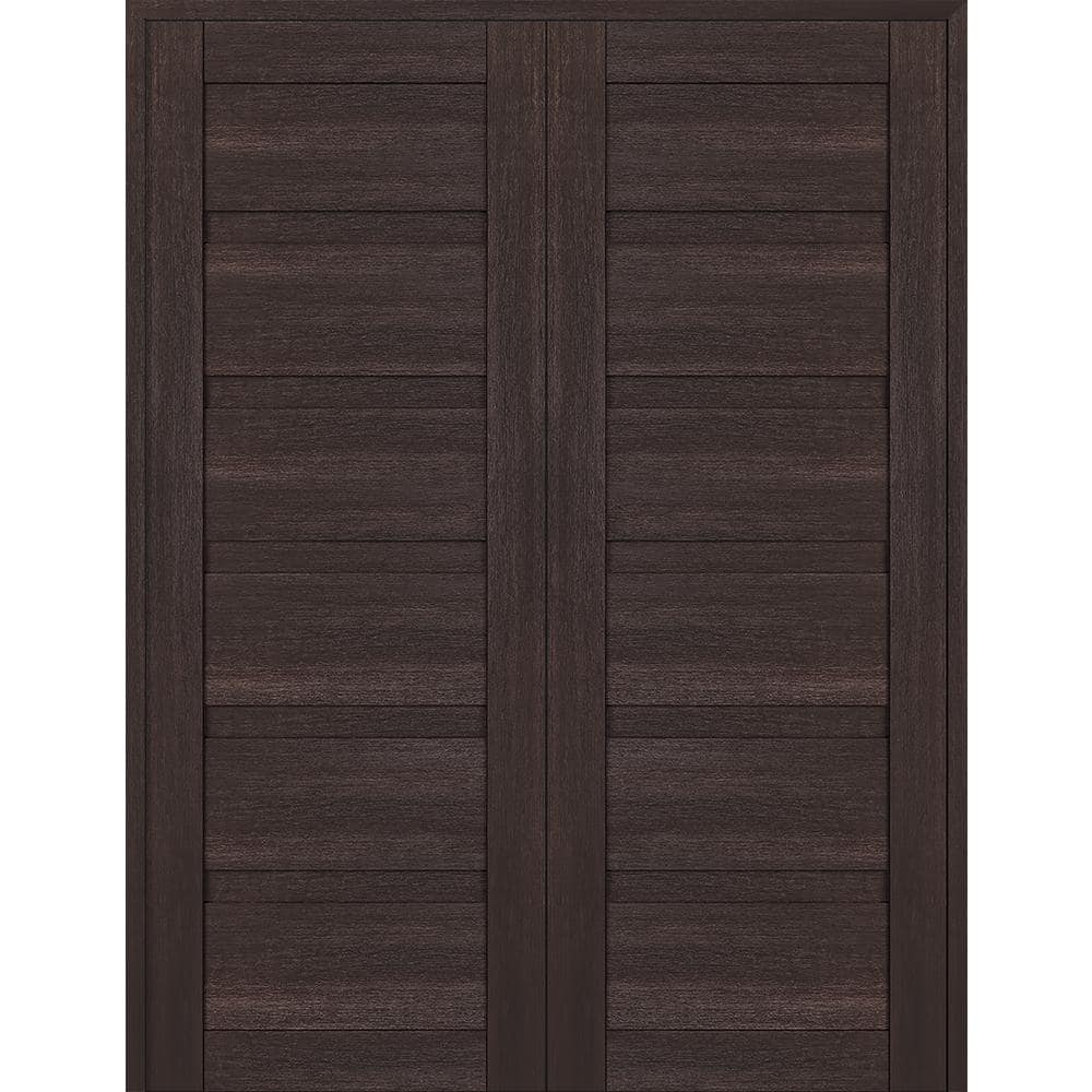Belldinni Louver 72 in. x 80 in. Both Hands Active Vera Linga Oak Wood ...