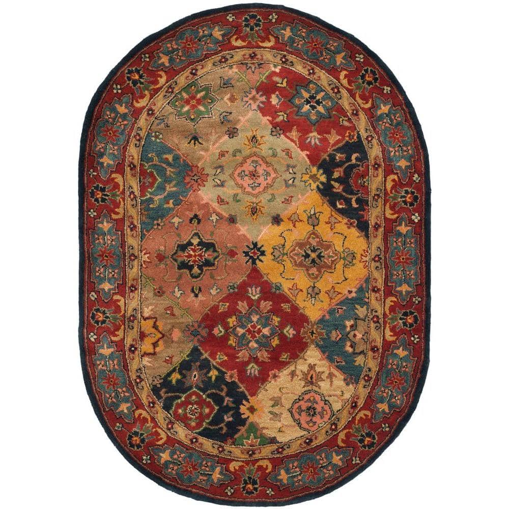 SAFAVIEH Heritage Red/Multi 8 ft. x 10 ft. Oval Border Area Rug HG926A ...