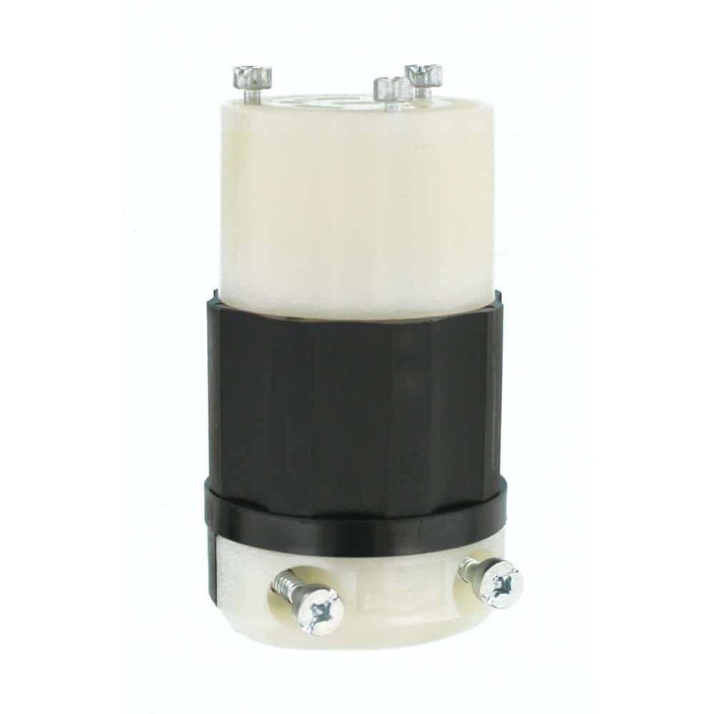Leviton 20 Amp Industrial Grade Locking Female Connector, Black/White ...
