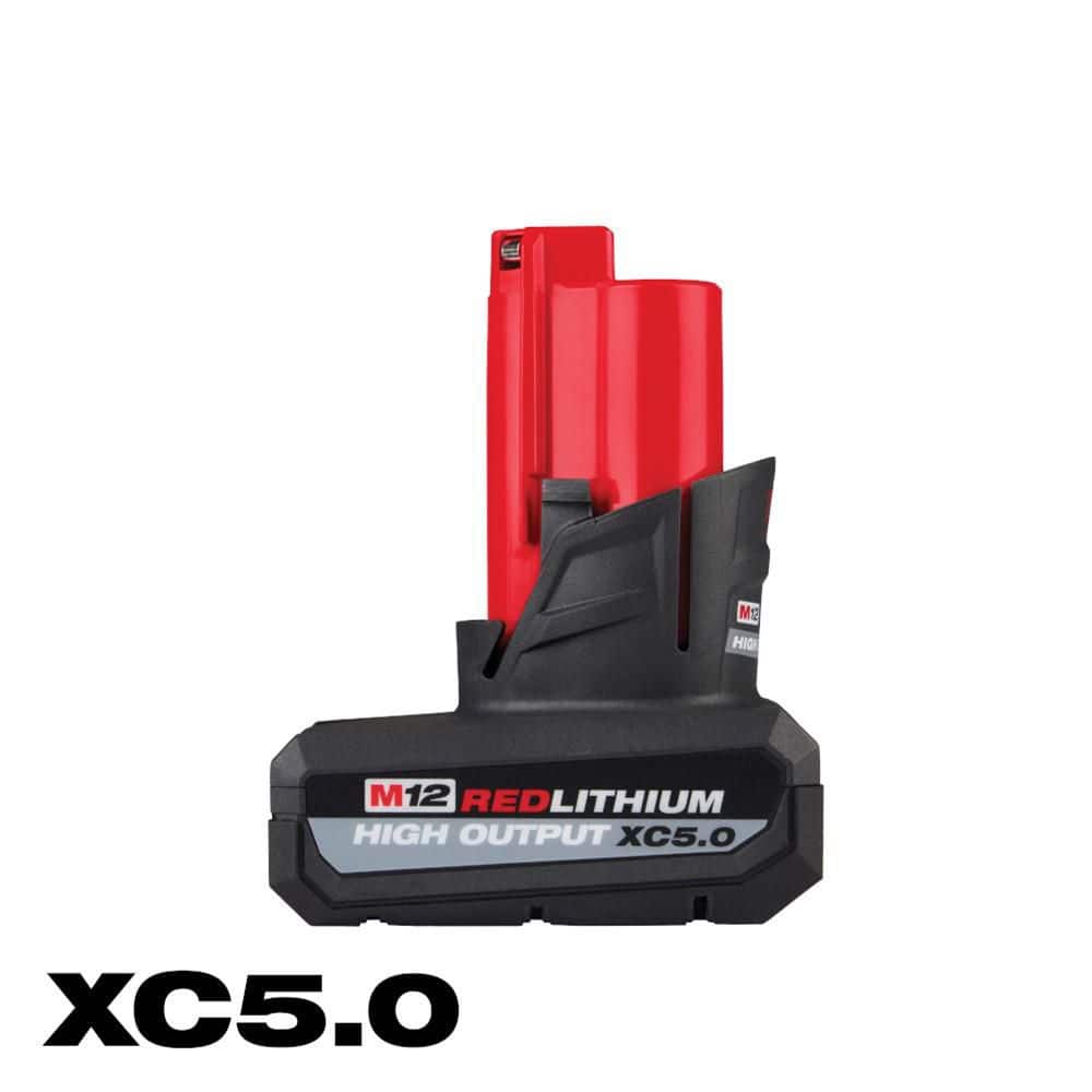 Milwaukee M12 12-Volt Lithium-Ion XC High Output 5.0 Ah Battery Pack 48-11-2450 - The Home Depot