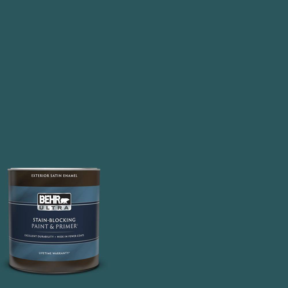 BEHR ULTRA 1 qt. #MQ6-1 Ocean Abyss Satin Enamel Exterior Paint ...