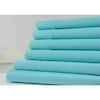 Kathy Ireland 1200TC 6-Piece Aqua Solid Cotton Blend Queen Sheet Set ...