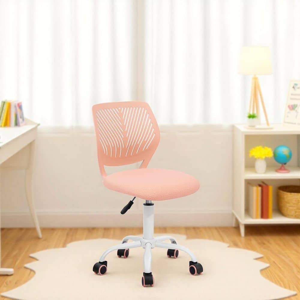 Homy Casa CARNAT Peach Pink Ergonomic Kids Desk Chair Adjustable Height ...