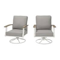 2-Pk Hampton Bay Marina Point Steel Patio Swivel Lounge Chair