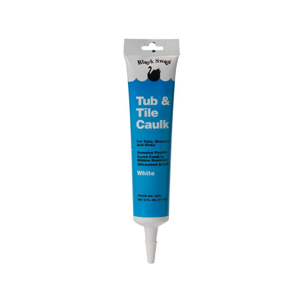 Black Swan Tub and Tile Siliconized Acrylic Latex Caulk-White-5 fl. oz ...
