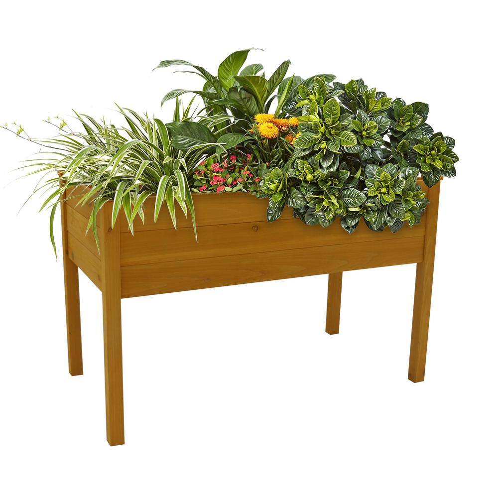 myhomore Large 48.5 in. L Natural Wooden Hanging Raised Garden Bed GDBD ...