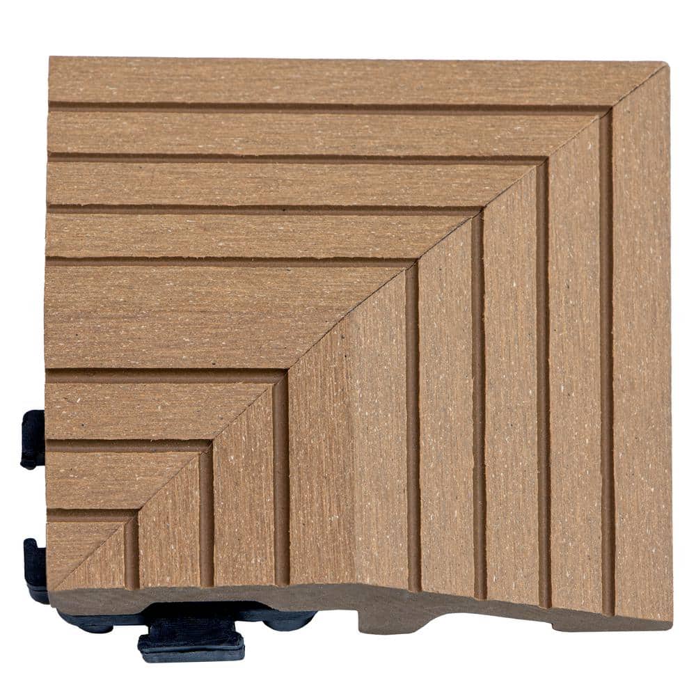 CREATIVE SURFACES 3 in. x 3 in. Composite Deck Tile Corner Trim in ...