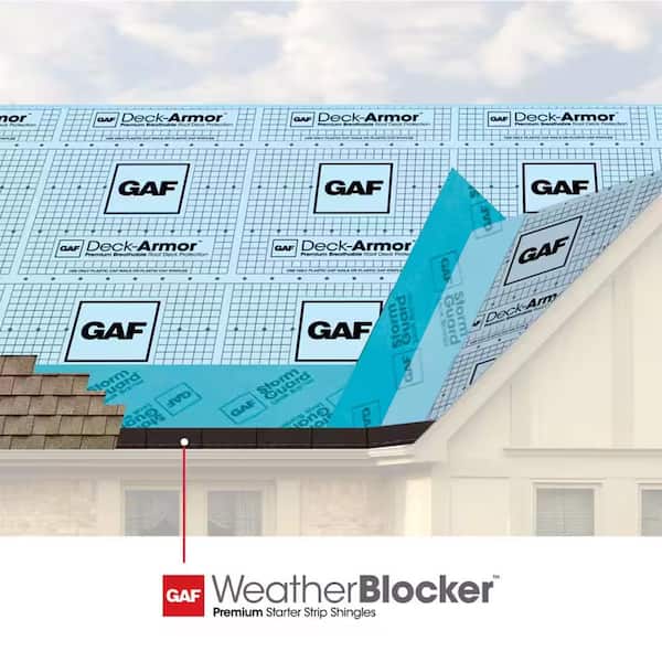 GAF WeatherBlocker 50 lin. ft. Premium Eave and Rake Roofing Starter ...