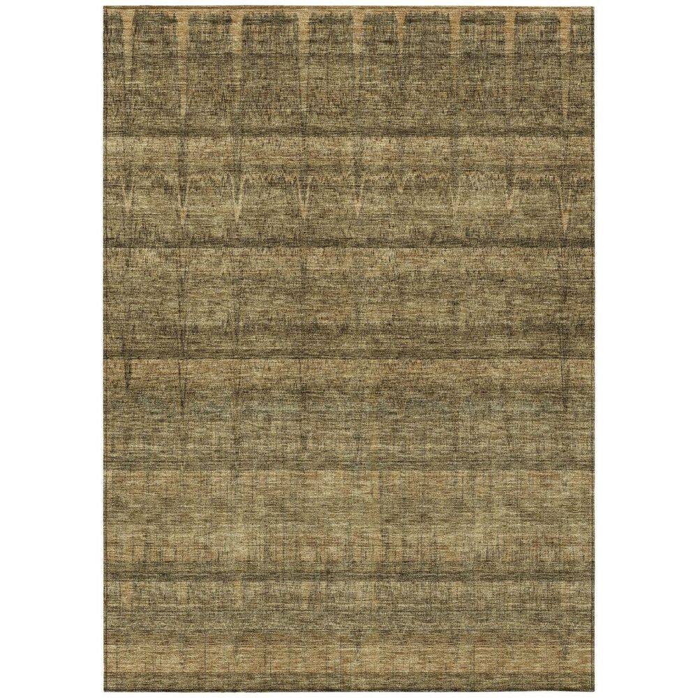 HomeRoots Brown, Beige, Chocolate 5 ft. x 8 ft. Woven Striped Polyester ...
