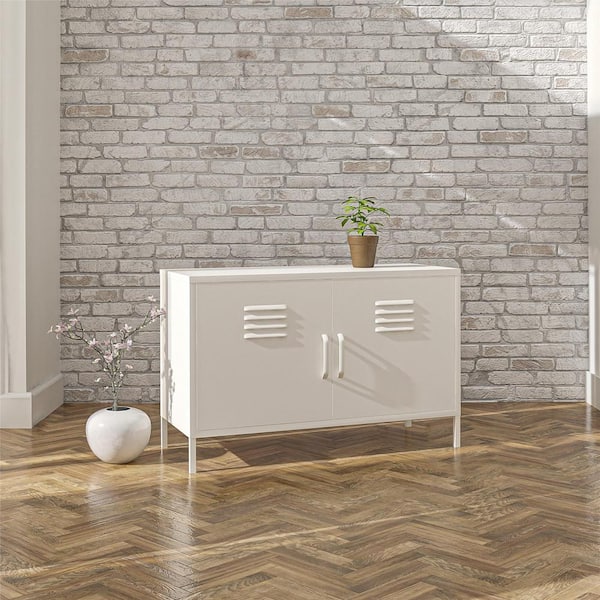 SystemBuild Evolution Bonanza Soft White 2 Door Metal Locker Accent Cabinet DE01820 The Home Depot