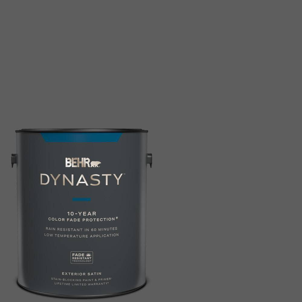 BEHR DYNASTY 1 gal. #N520-6 Asphalt Gray Satin Enamel Exterior Stain ...
