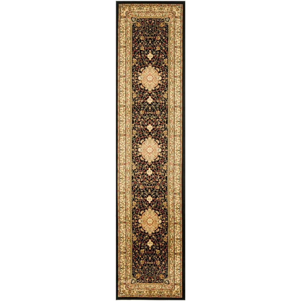 SAFAVIEH Lyndhurst Black/Ivory 2 ft. x 18 ft. Border Runner Rug LNH213A ...