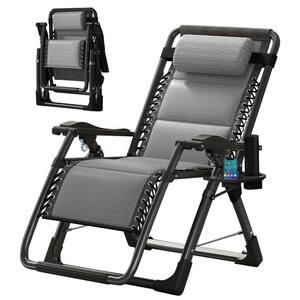 BOZTIY Folding Zero Gravity Metal Frame Recliner Outdoor Lounge Chair ...