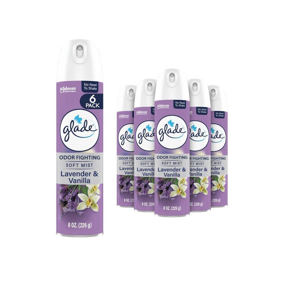 Glade 8 oz. Lavender and Vanilla Scent Air Freshener Spray (6-pack ...
