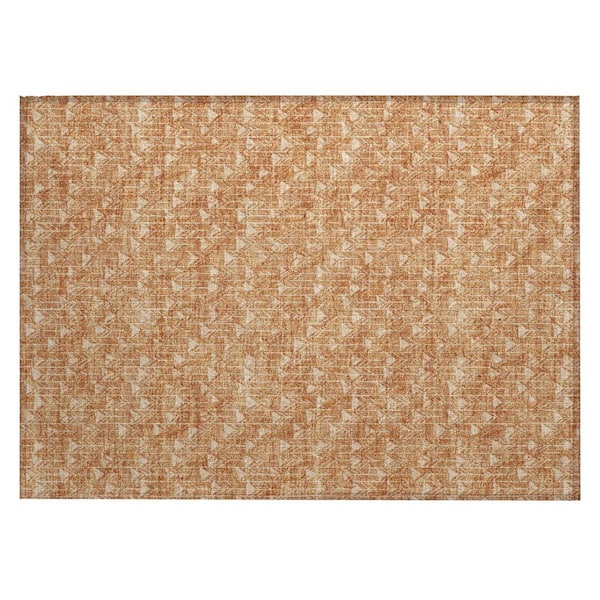 HomeRoots Bronze 2 ft. x 3 ft. Geometric Indoor/Outdoor Area Rug ...
