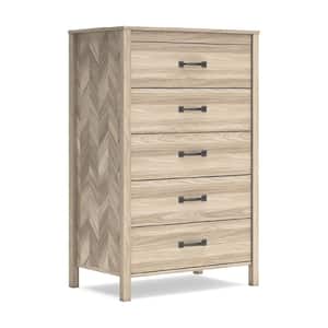 Signature DESIGN BY ASHLEY Cabinella Beige 5 Drawers 32 in. Chest of ...