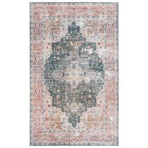 SAFAVIEH Arizona Light Green/Beige 9 ft. x 12 ft. Border Ornate Machine ...