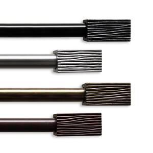 Rod Desyne Topper 18 in. - 28 in. Single Curtain Rod in Black 4837-182 ...