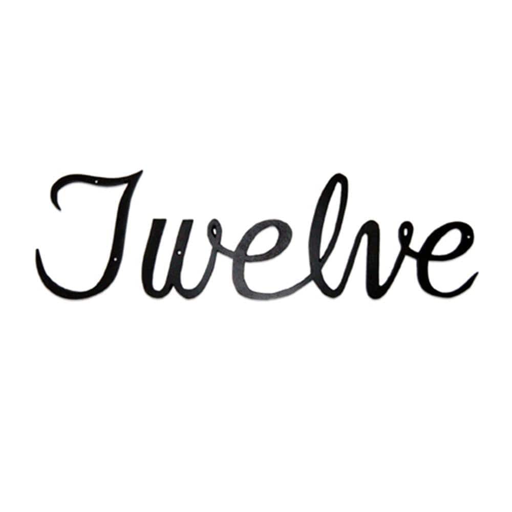 twelve SVG Number Twelve Hand Lettered Cursive Text Digital DOWNLOAD ...