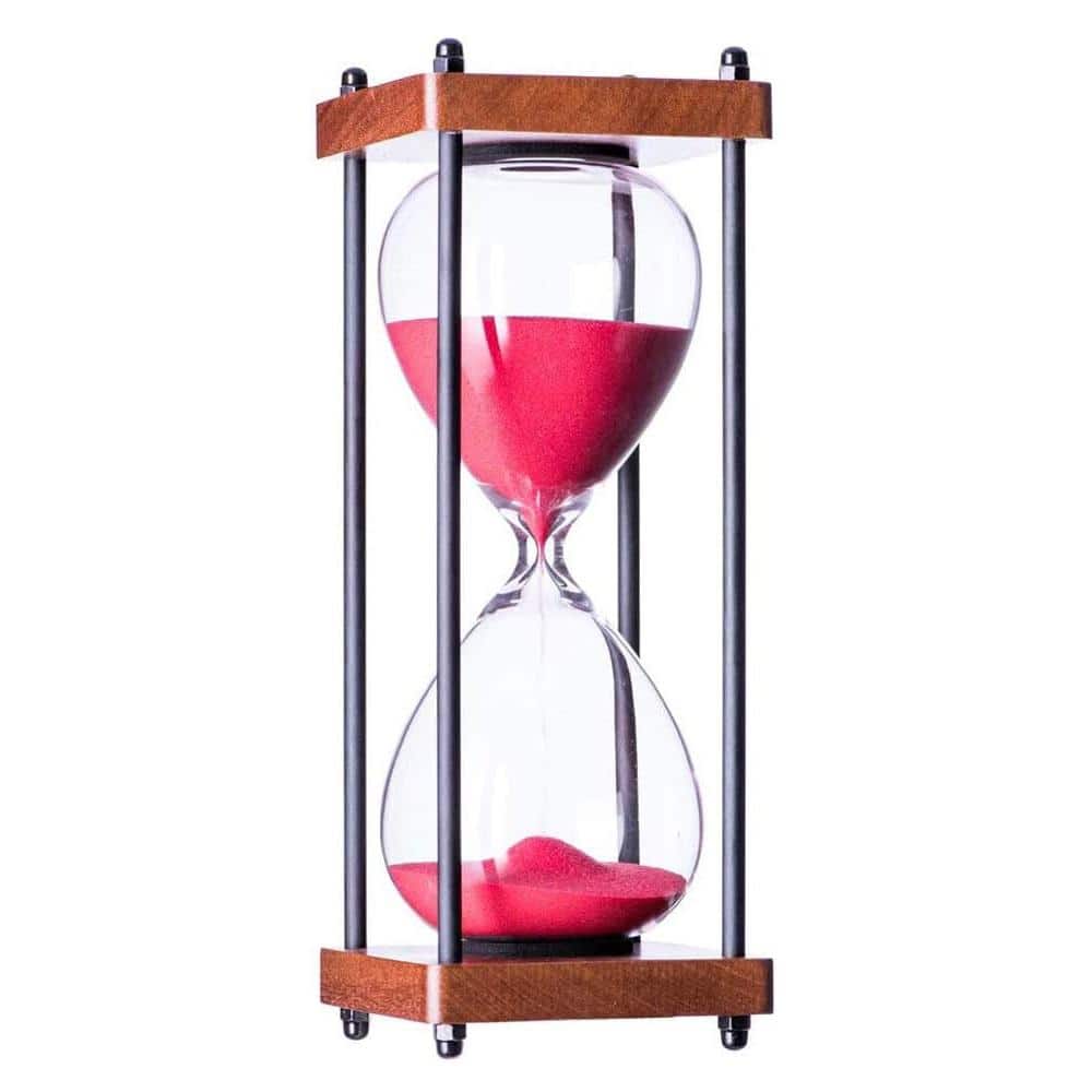 Afoxsos Wooden Red Sand Large Hourglass 60 Minutes Timer for Home ...
