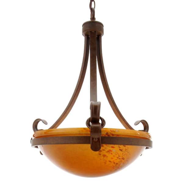 Hampton Bay Rhodes 3-Light Nutmeg Bowl Pendant-DISCONTINUED 17109 - The ...