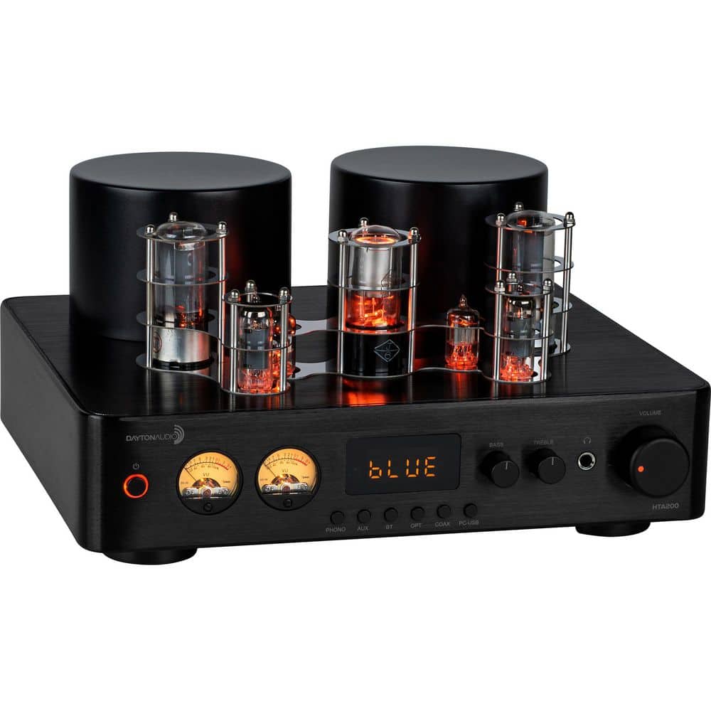 DAYTON AUDIO 200 Watt Continuous Integrated 2.1 Hybrid Tube Amplifier with Bluetooth HTA200 ...