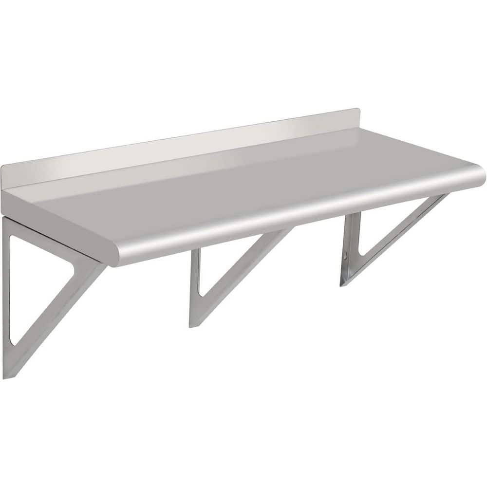 30 in. W x 12 in. D Sliver Stainless Steel Metal Garage Wall Shelf with ...