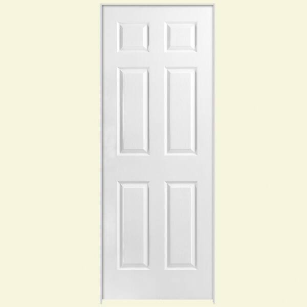 Masonite 24 in. x 80 in. Solidoor Textured 6-Panel Solid Core Primed ...