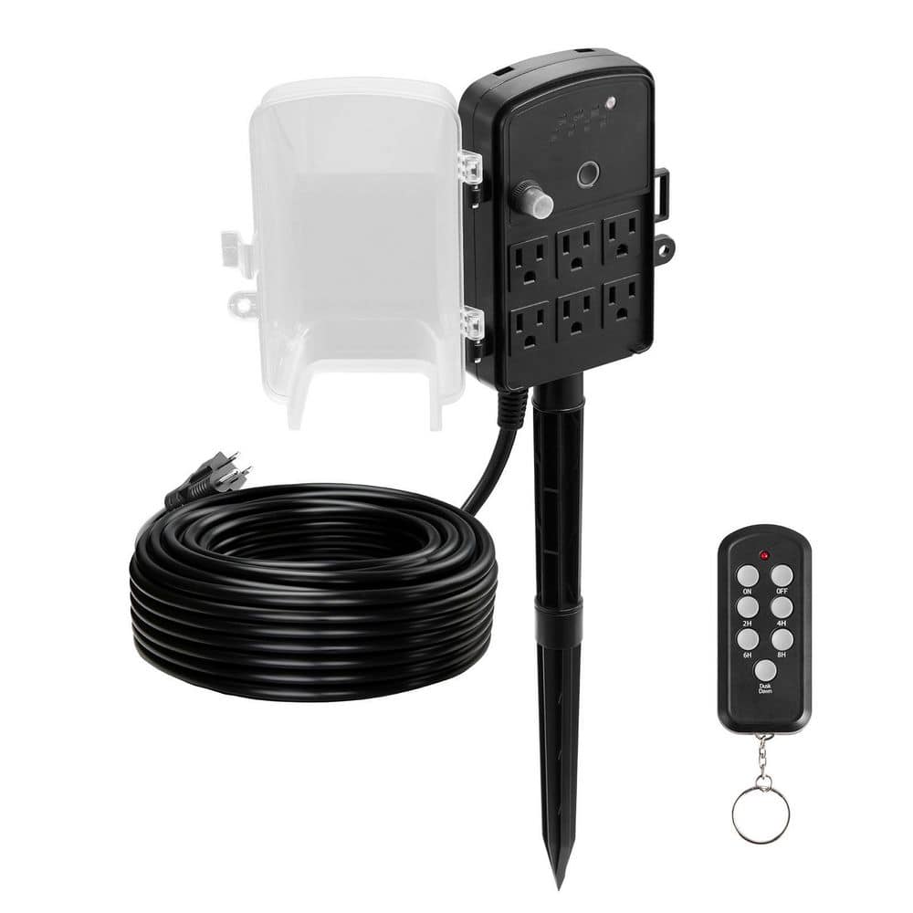 VEVOR Outdoor Power Stake, 100 ft. Cord, Weatherproof Power Strip ...